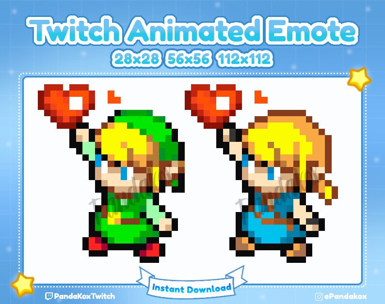 Zelda Heart Animated Emote for Twitch Pixel Heart Emote Love - Etsy