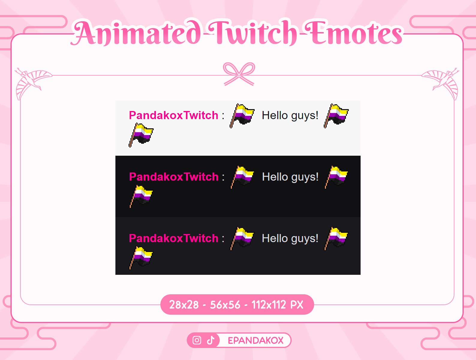 Non Binary Pride Flag Animated Emote for Twitch, LGBTQ Animated Emote ...