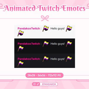 Non Binary Pride Flag Animated Emote for Twitch, LGBTQ Animated Emote ...