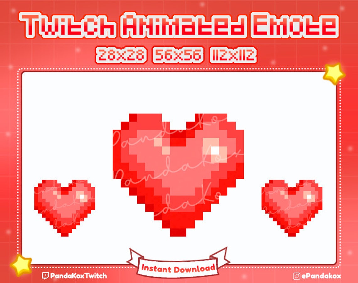 Animated Heart Emote for Twitch Animated Red Heart Animated - Etsy