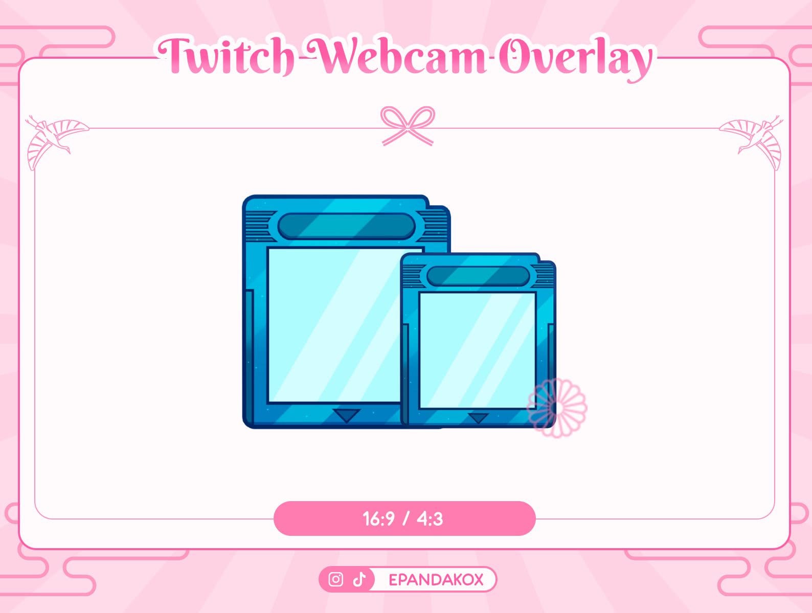 Game Boy Webcam Frame for Twitch, Border Decoration for Twitch, Webcam ...