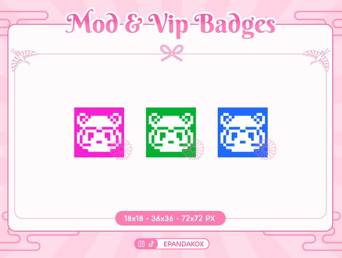 Pixel Raccoon Mod Vip Badges Twitch, Twitch VIP Badges, Twitch Animal ...