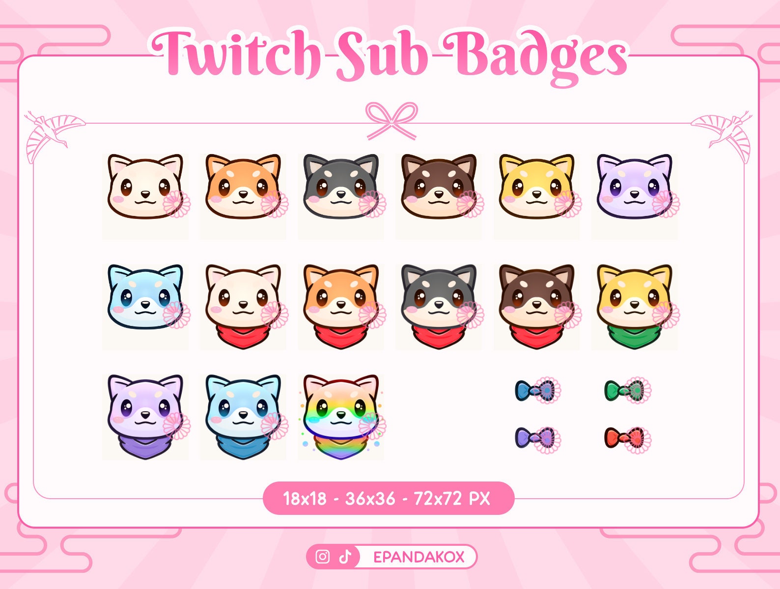 Shiba Inu Sub Badges Twitch, Dog Sub Badges, Twitch Cute Badges, Stream ...