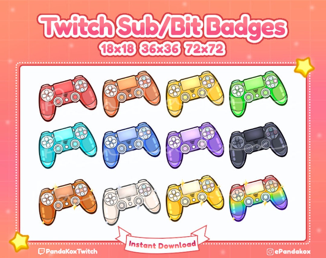 Playstation Controller Sub Badges Twitch Joypad Sub Badges - Etsy