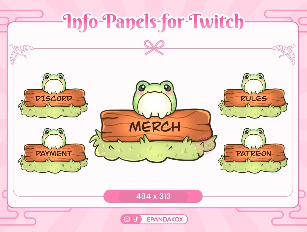 Kawaii Frog Info Panels, Information Panels, Cute Twitch Panels, Froggy ...