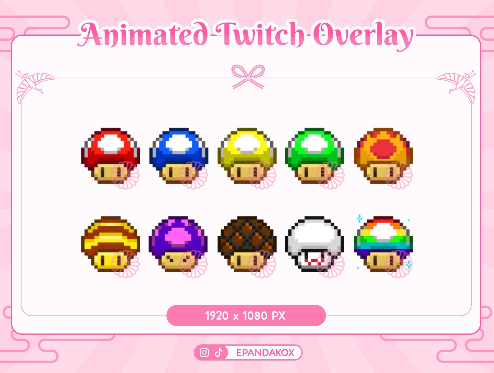 Animated Mario Bros Scenes Pack Twitch, Animated Twitch Overlay Pack, Pixel Scenes Twitch ...