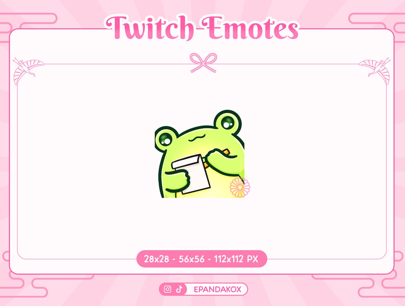 Frog Taking Notes Emote Twitch, Frog Emotes, Expression Emotes, Kawaii ...