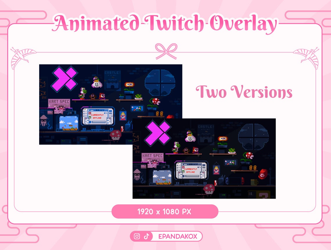 Animated Mario Bros Scenes for Twitch, Animated Twitch Overlays, Pixel ...