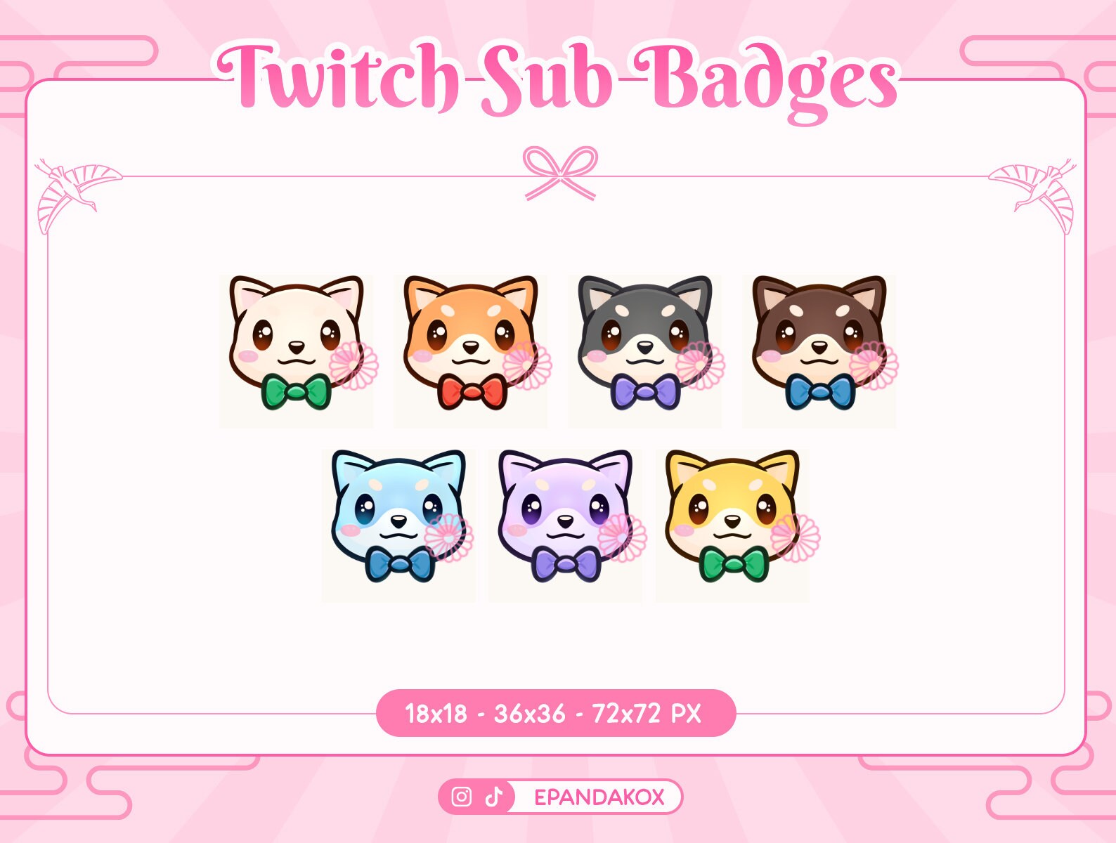 Shiba Inu Sub Badges Twitch, Dog Sub Badges, Twitch Cute Badges, Stream ...