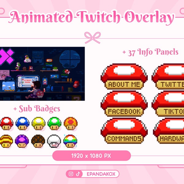 Twitch Overlay Mario - Etsy