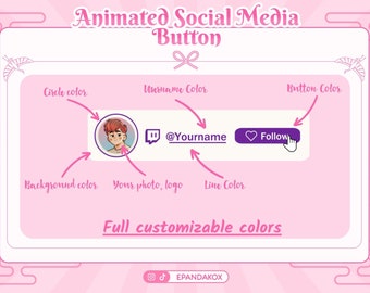 Custom Animated Twitch Follow Button Popup Overlay - Etsy