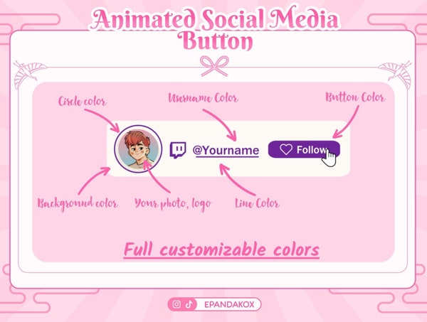 Animated Twitch Follow Button Pop-up Overlay for Stream for Obs ...