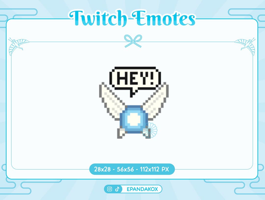 Pixel Attention Emote for Twitch, 8 Bit Emotes, Blue Zelda Emote, Navi ...
