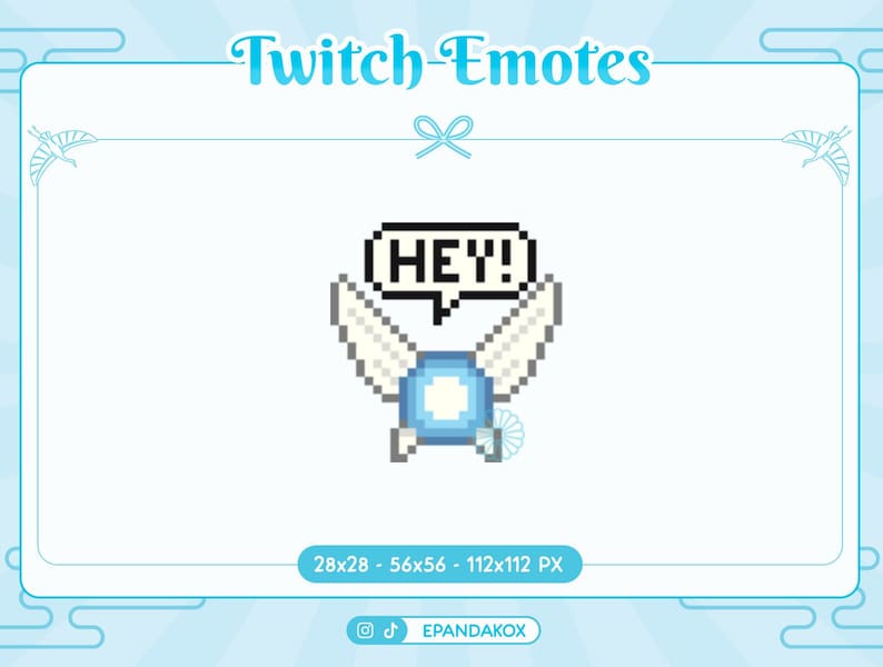 Pixel Attention Emote for twitch, 8 bit emotes, Blue Zelda emote, Navi ...