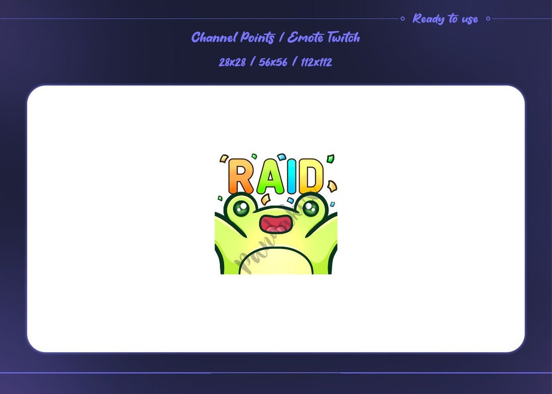 RAID Frog Emote for Twitch Frog Emotes Expression Emotes - Etsy