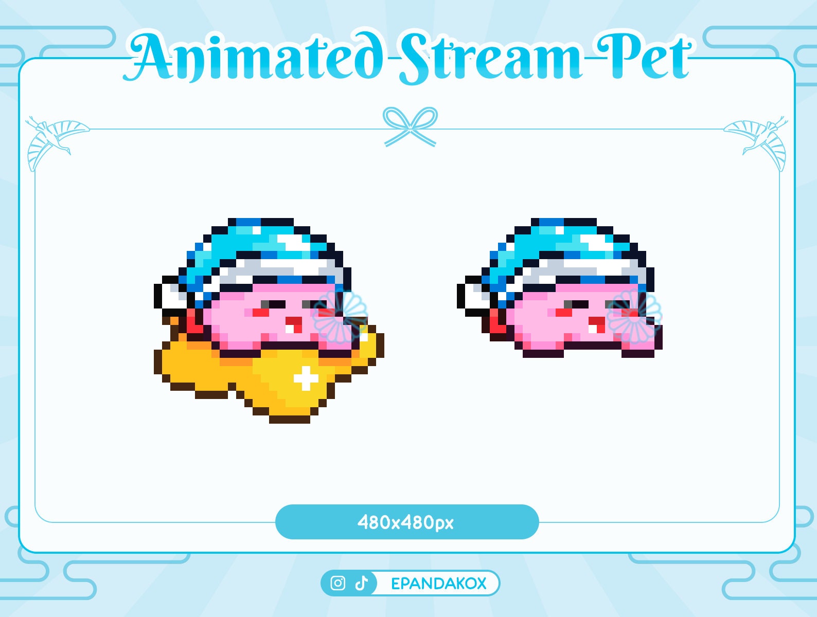 Kirby Animated Pet for Twitch, Animated Sleeping Pet, Boredom Pet ...