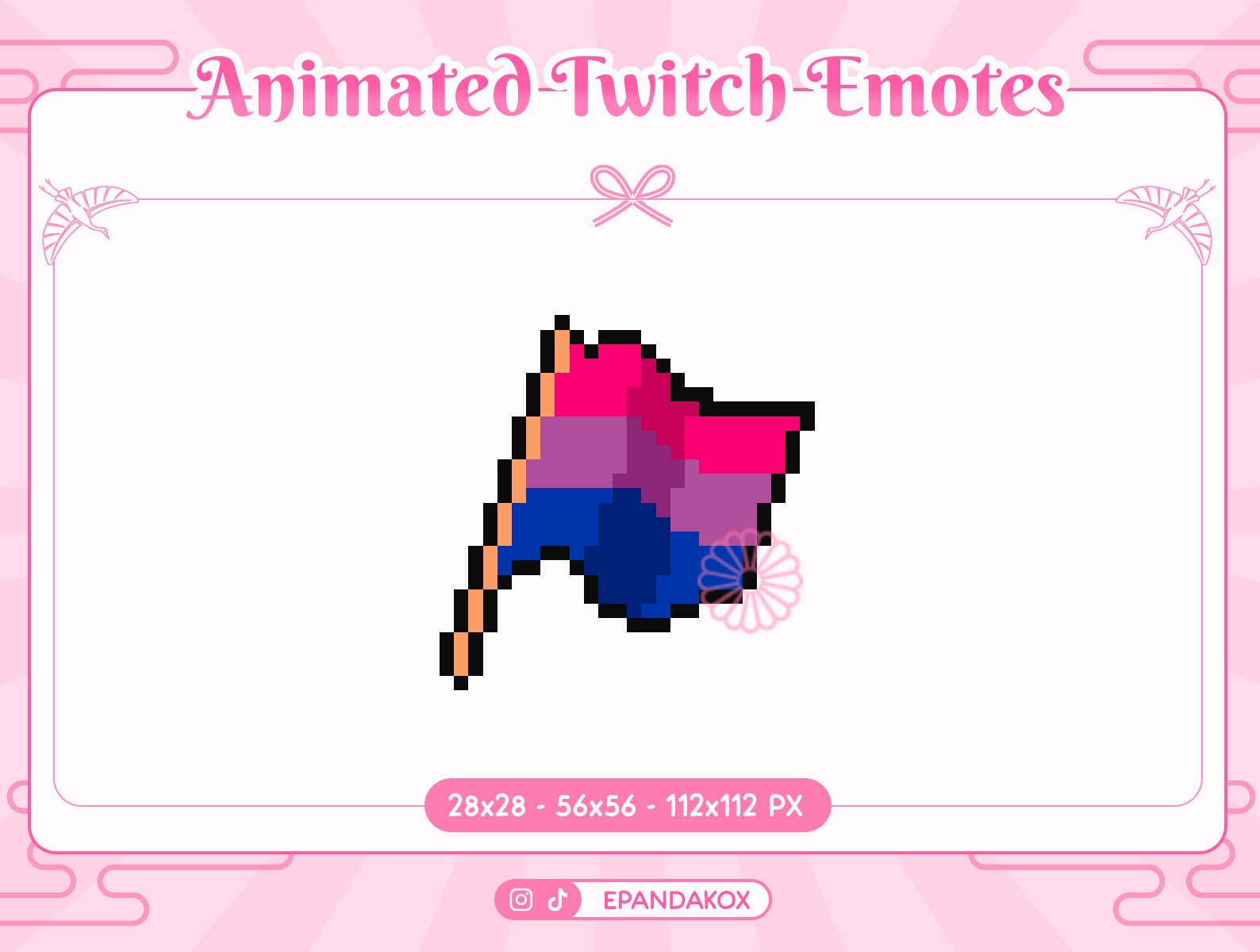 Bisexual Pride Flag Animated Emote for Twitch, LGBTQ Animated Emote ...