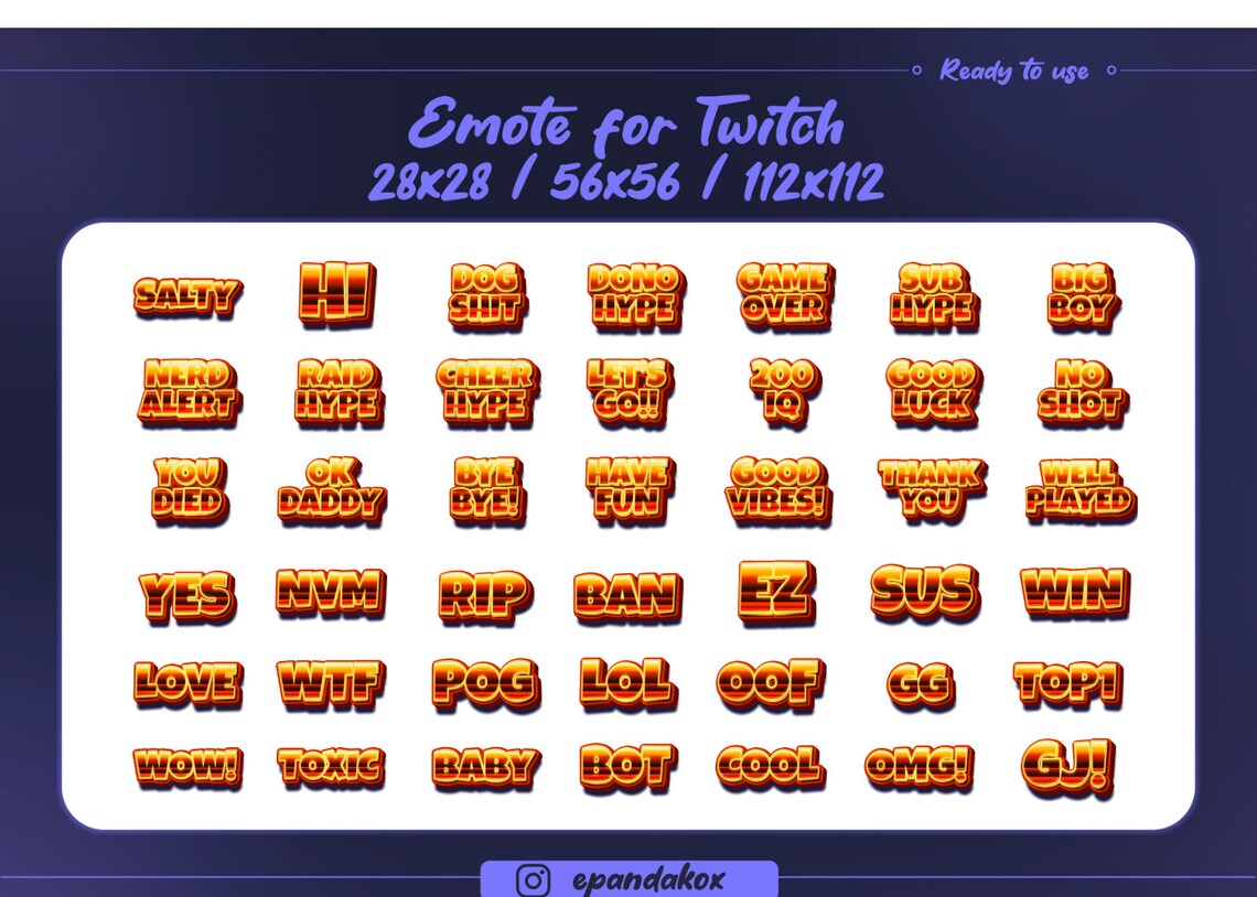 Text Emote Pack for Twitch Text Emote Bundle Twitch Quotes - Etsy