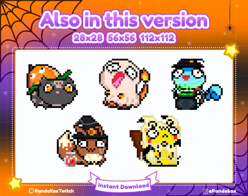 Pokemon Pixel Emotes For Twitch, Pokemon 8 bit Emotes, Eevee Emotes ...