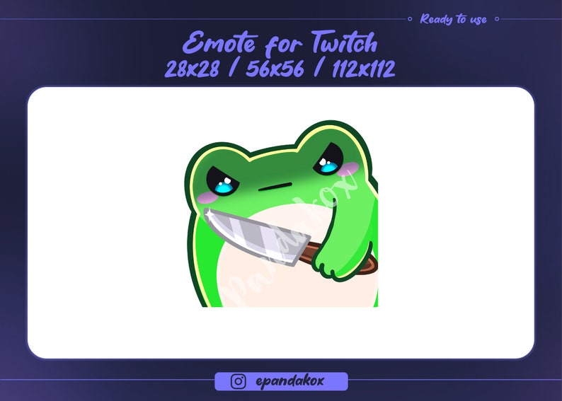 Killer Frog Emote for Twitch Frog Emotes Expression Emotes - Etsy