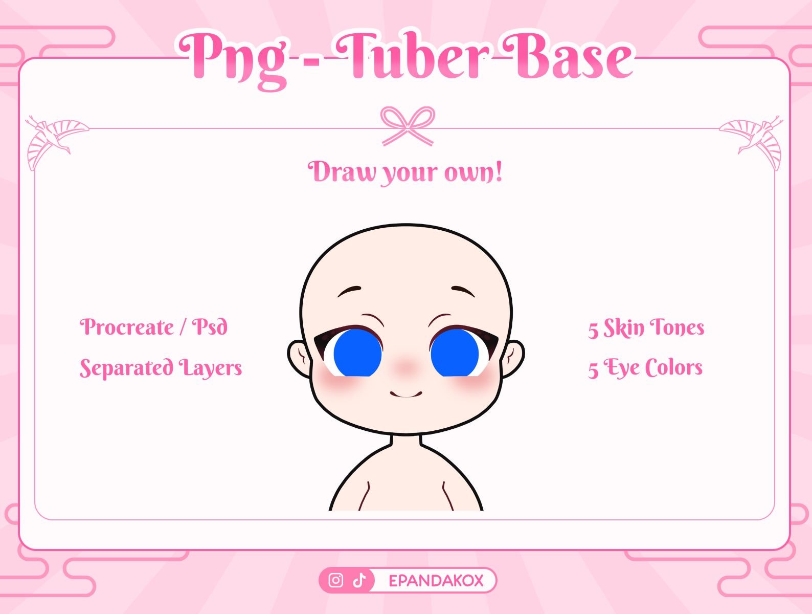 Base Pngtuber Model for Twitch, Draw Your Own Pngtuber, Discord ...