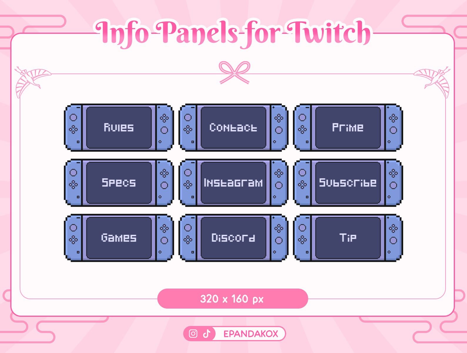 Lofi Information Panels for Twitch, Twitch Console Panels, Twitch Pixel ...