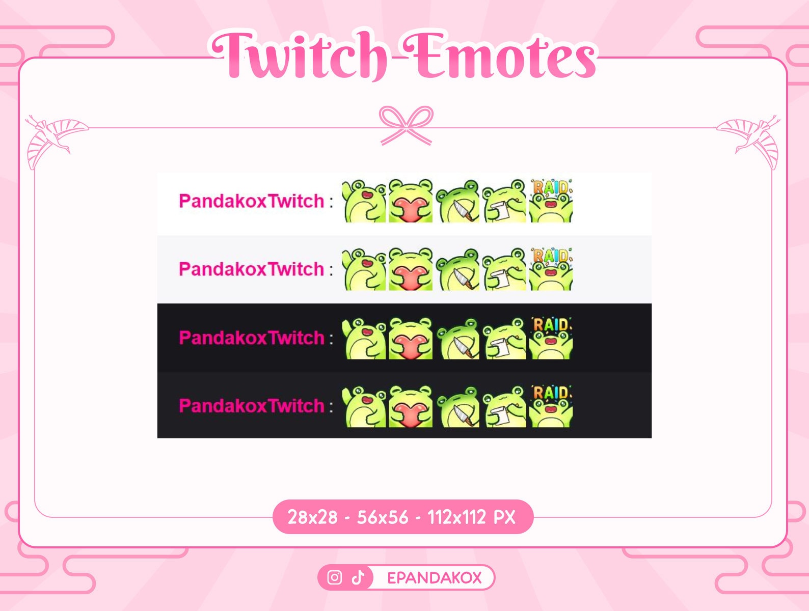 Killer Frog Emote for Twitch, Frog Emotes, Expression Emotes, Kawaii ...