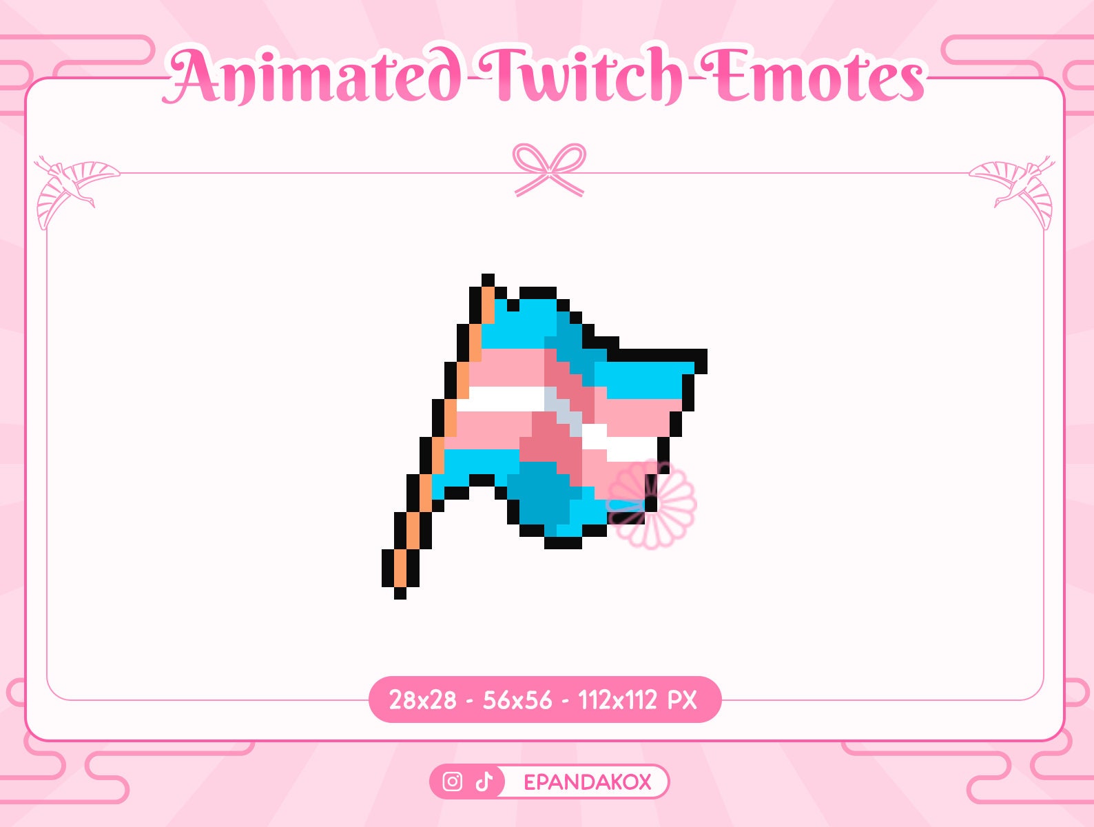 Transgender Pride Flag Animated Emote for Twitch, LGBTQ Animated Emote ...