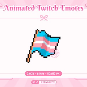 Transgender Pride Flag Animated Emote for Twitch, LGBTQ Animated Emote ...