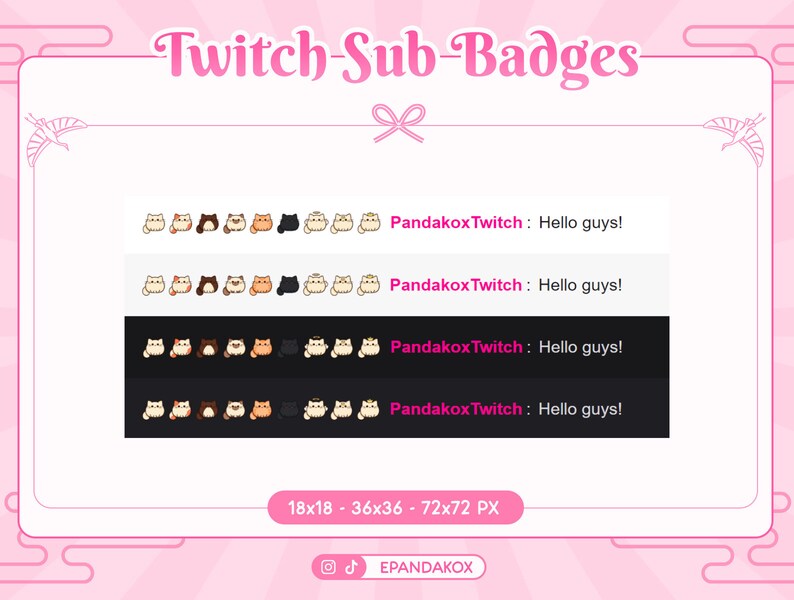 Kitten Sub Badges With Sub Badge Flair for Twitch/youtube/discord, Bit ...