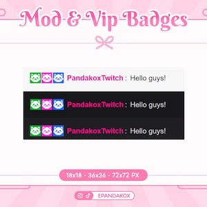 Shiba Mod and Vip Sub Badges, Twitch VIP Badge, Twitch Animal Badges ...