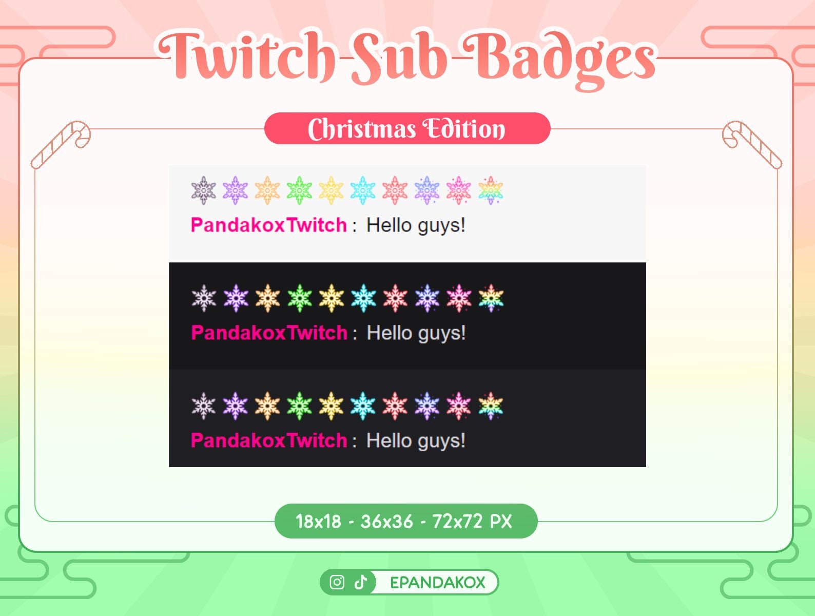 Christmas Snowflake Badges Twitch, Christmas Badges, Snow Badges ...
