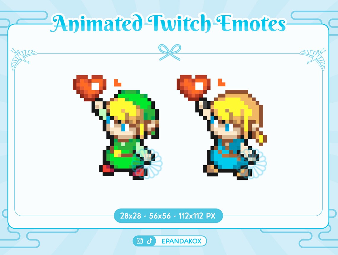 Zelda Heart Animated Emote for Twitch, Animated Heart Emote, Love Emote ...