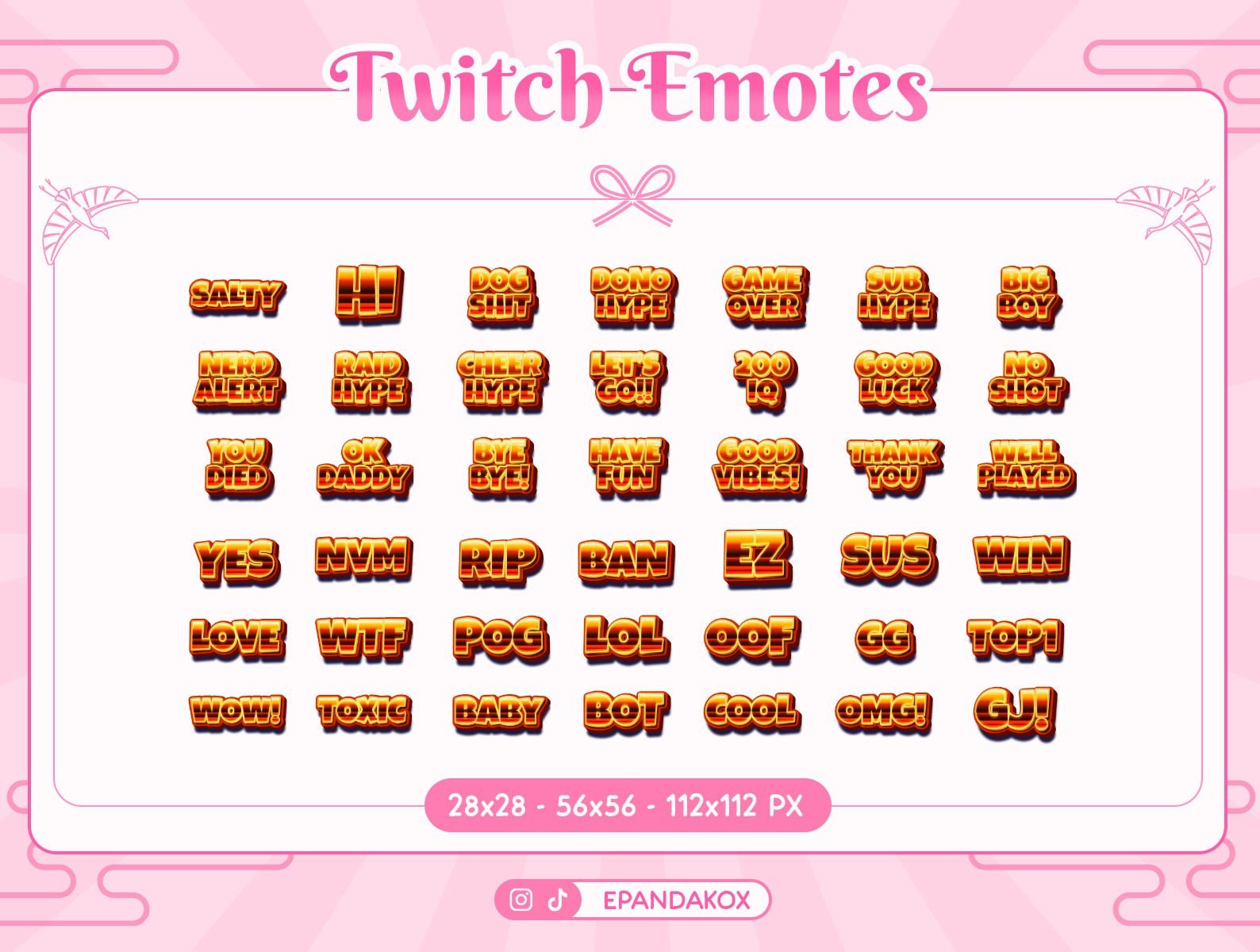 Text Emote Pack for Twitch, Text Emote Bundle Twitch, Quotes Emote Pack ...