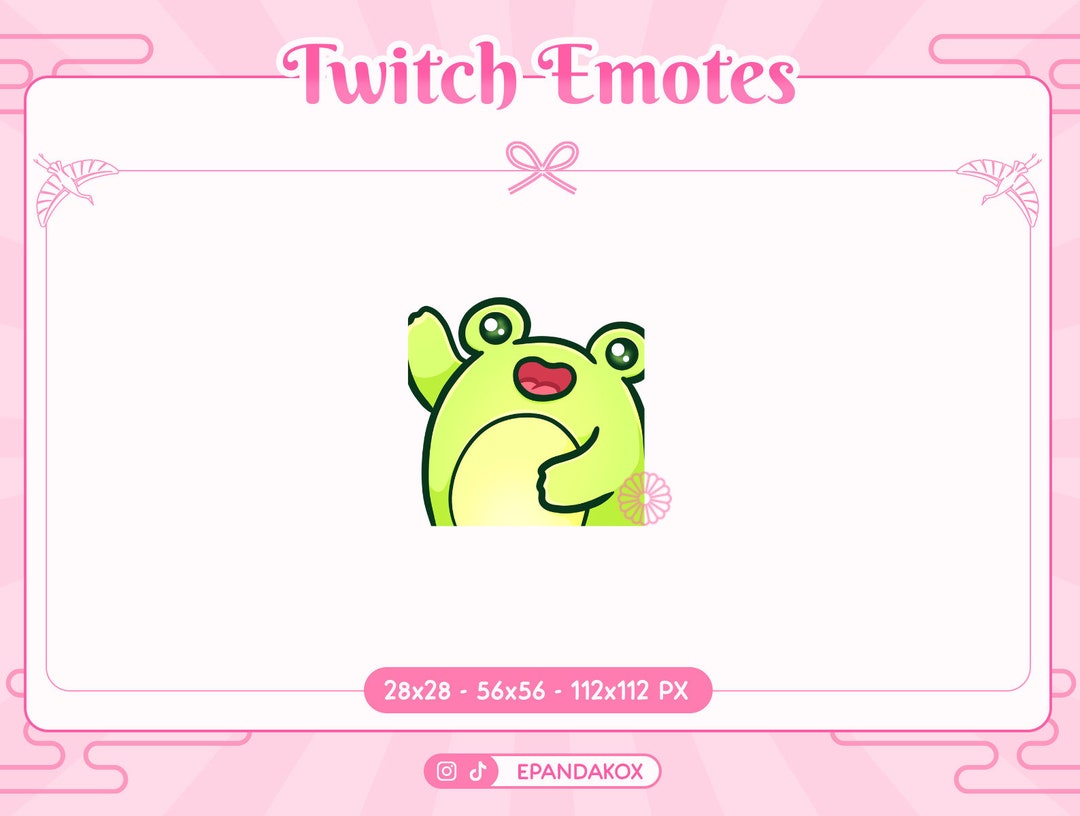 Cute Frog Hi Emote Twitch, Frog Emotes,frog Expression Emotes, Kawaii ...
