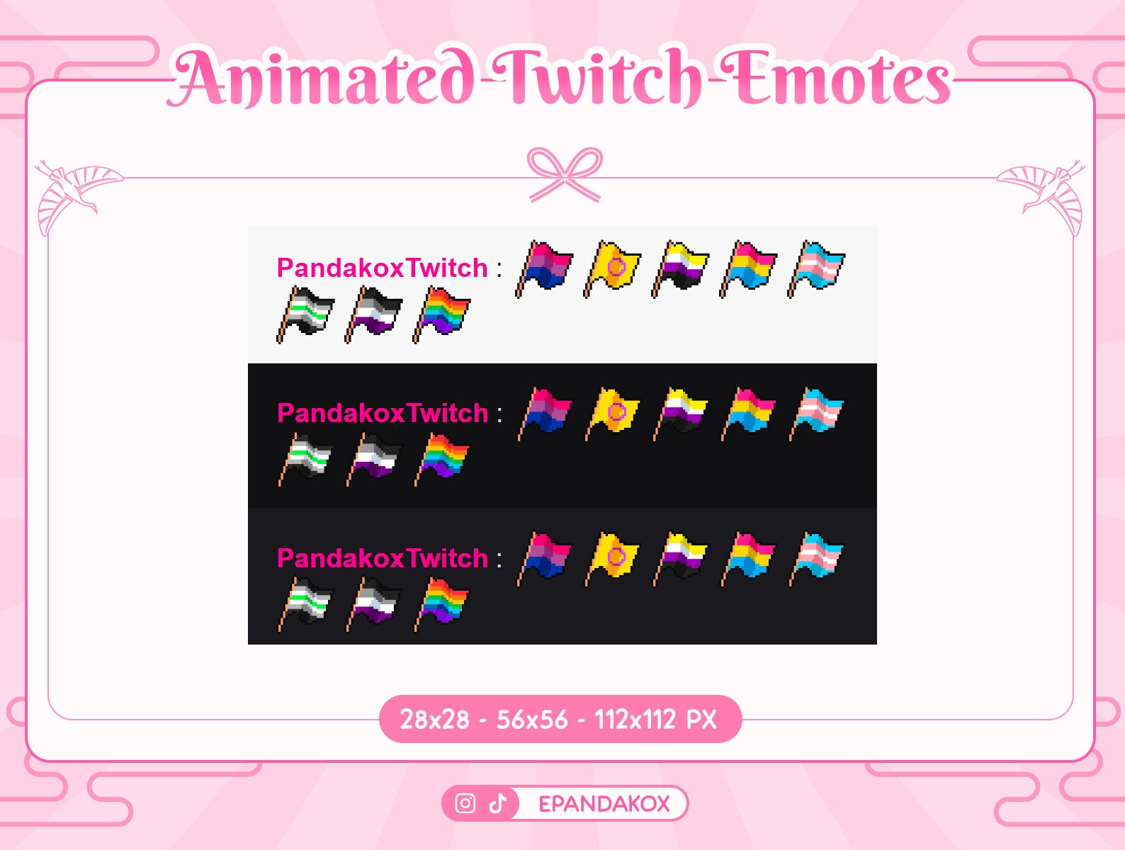 Pride Flag Animated Emote Pack for Twitch, LGBTQ Animated Emotes Bundle ...