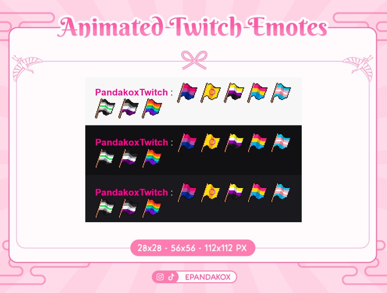 Pride Flag Animated Emote Pack for Twitch, LGBTQ Animated Emotes Bundle ...