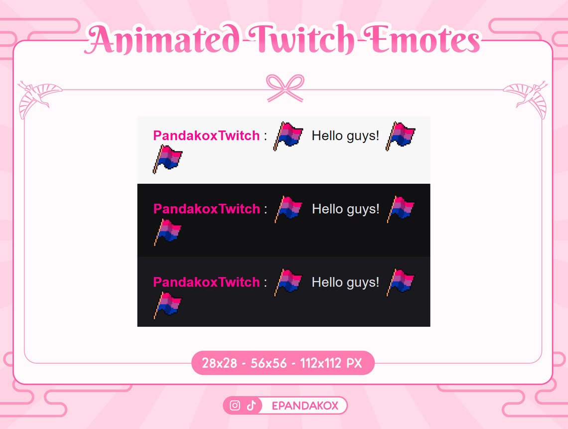 Bisexual Pride Flag Animated Emote for Twitch, LGBTQ Animated Emote ...