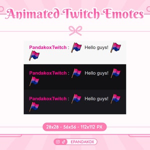 Bisexual Pride Flag Animated Emote for Twitch, LGBTQ Animated Emote ...
