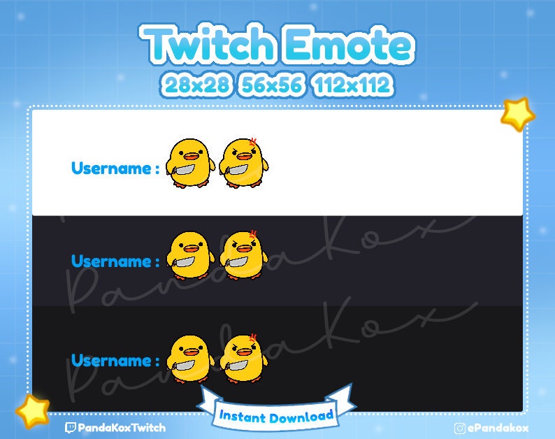 Angry Duck Emote With Knife for Twitch Killer Duck Emote - Etsy
