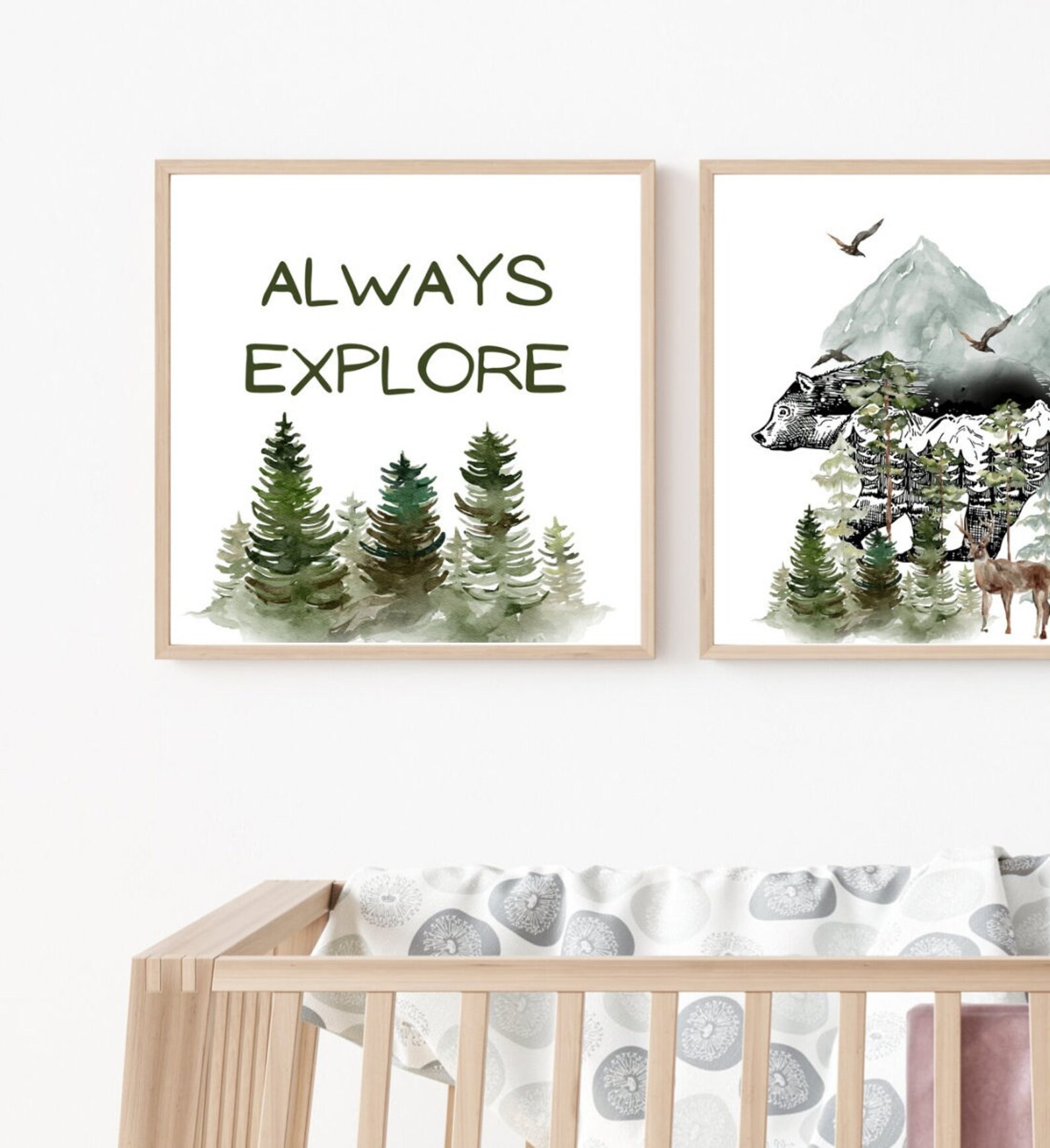 Always Explore Forest Animal Theme Baby Boy Nursery Play Room - Etsy