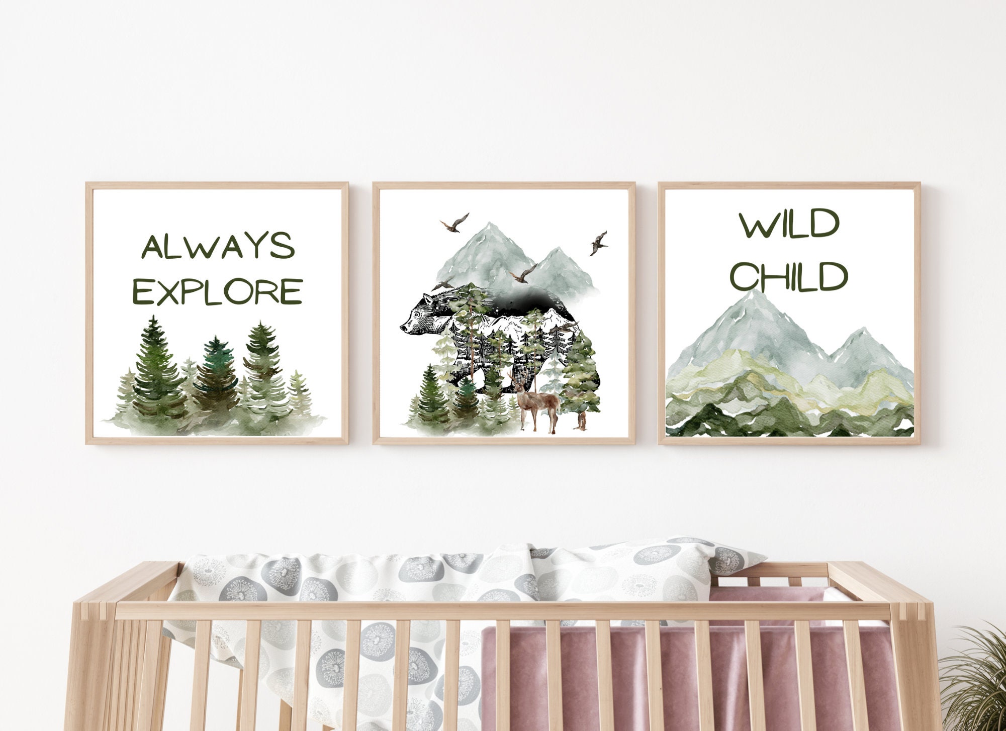 Always Explore Forest Animal Theme Baby Boy Nursery Play Room - Etsy