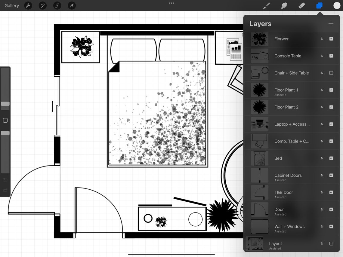 Architectural Bedroom Layout for Procreate Bedroom Design 4 Bedroom ...