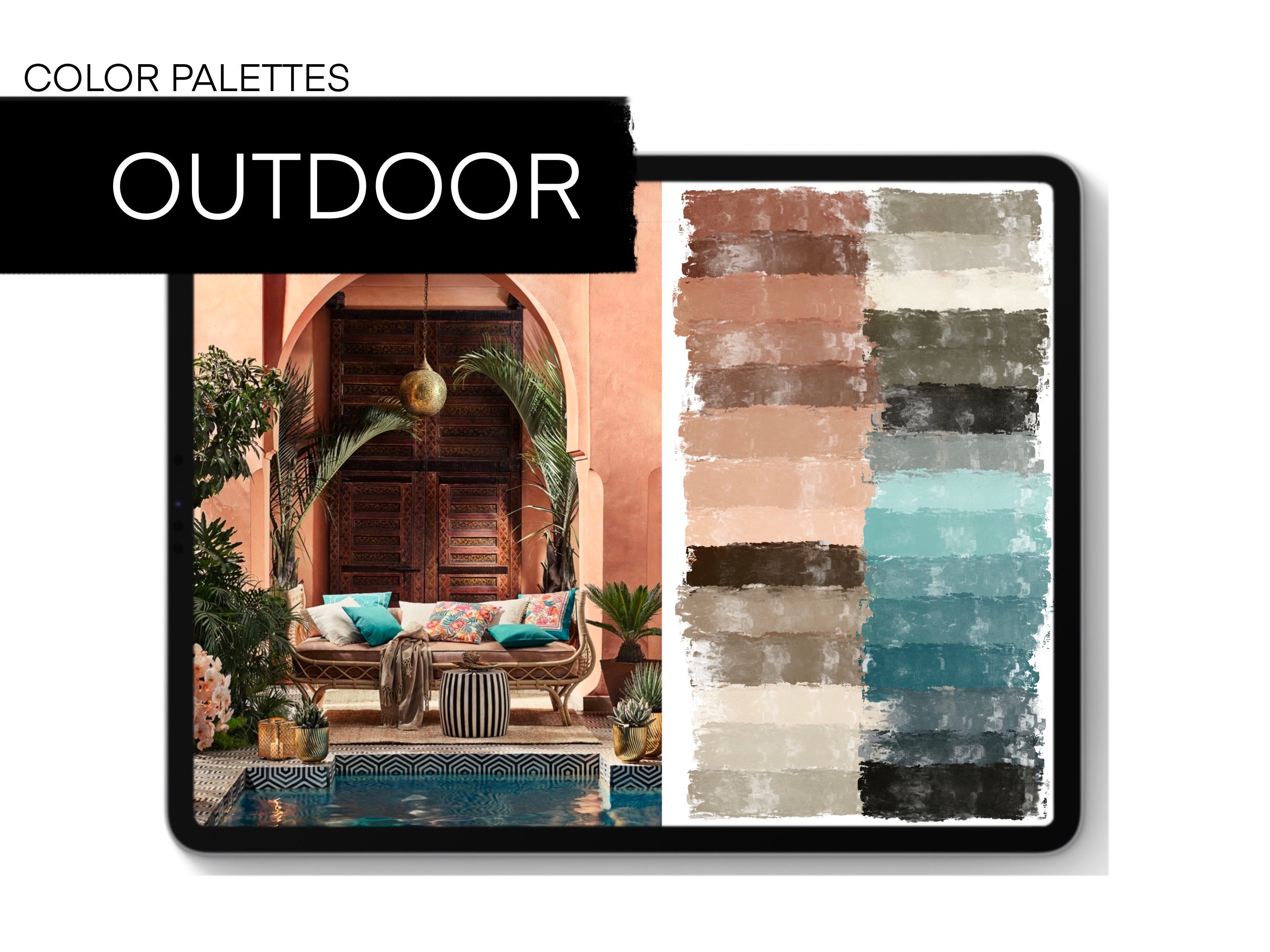 Mediterranean Color Palettes for Procreate | 150 Colors for Interior ...