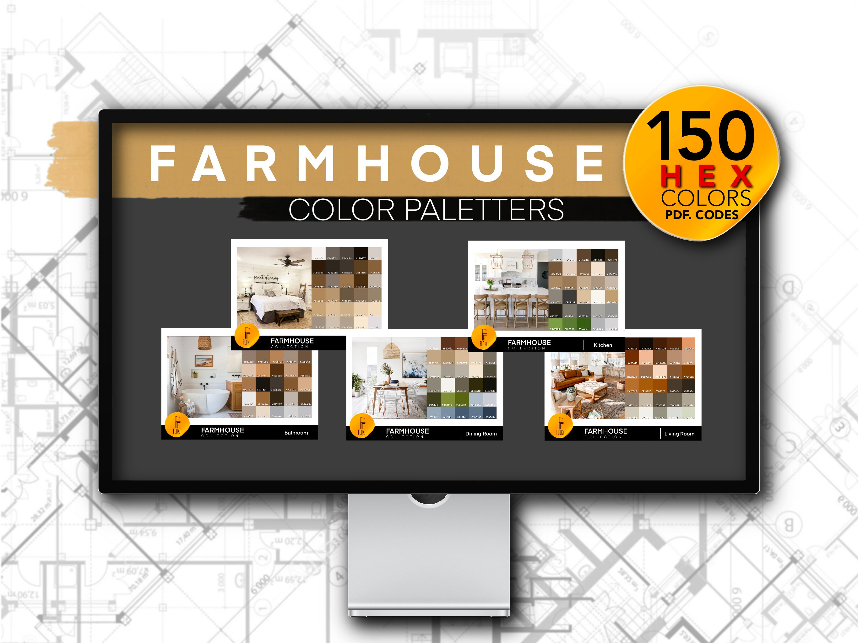 Color Palette HEX Codes 150 Colors - Farmhouse Collection, HEX Codes ...