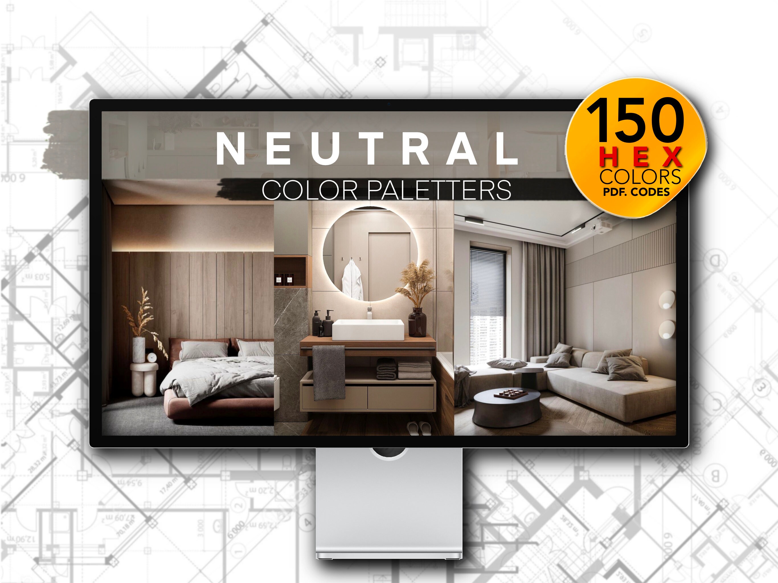 Color Palette HEX Codes 150 Colors - Neutral Collection, HEX Codes for ...