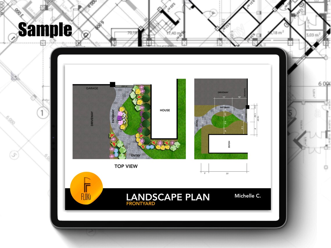 Custom-made Landscape Plan With Labels & Dimension - Etsy