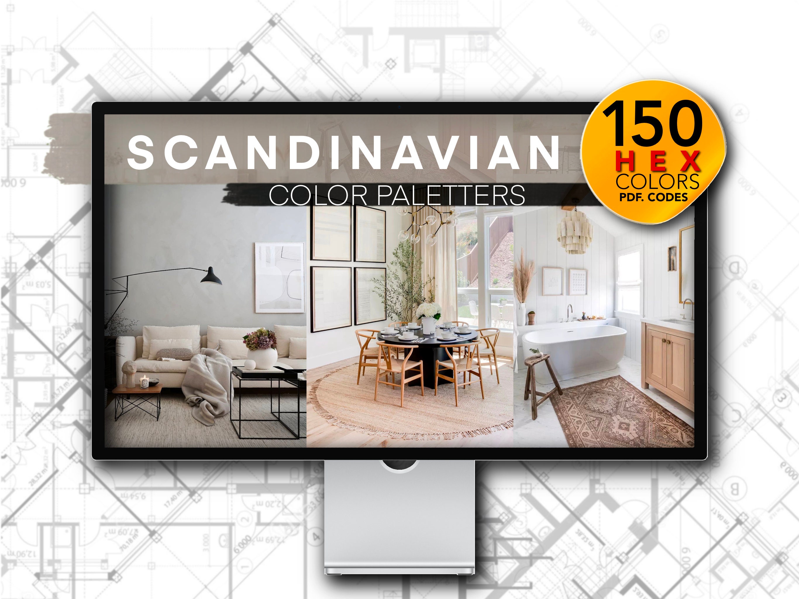 Color Palette HEX Codes 150 Colors - Scandinavian Collection, HEX Codes ...