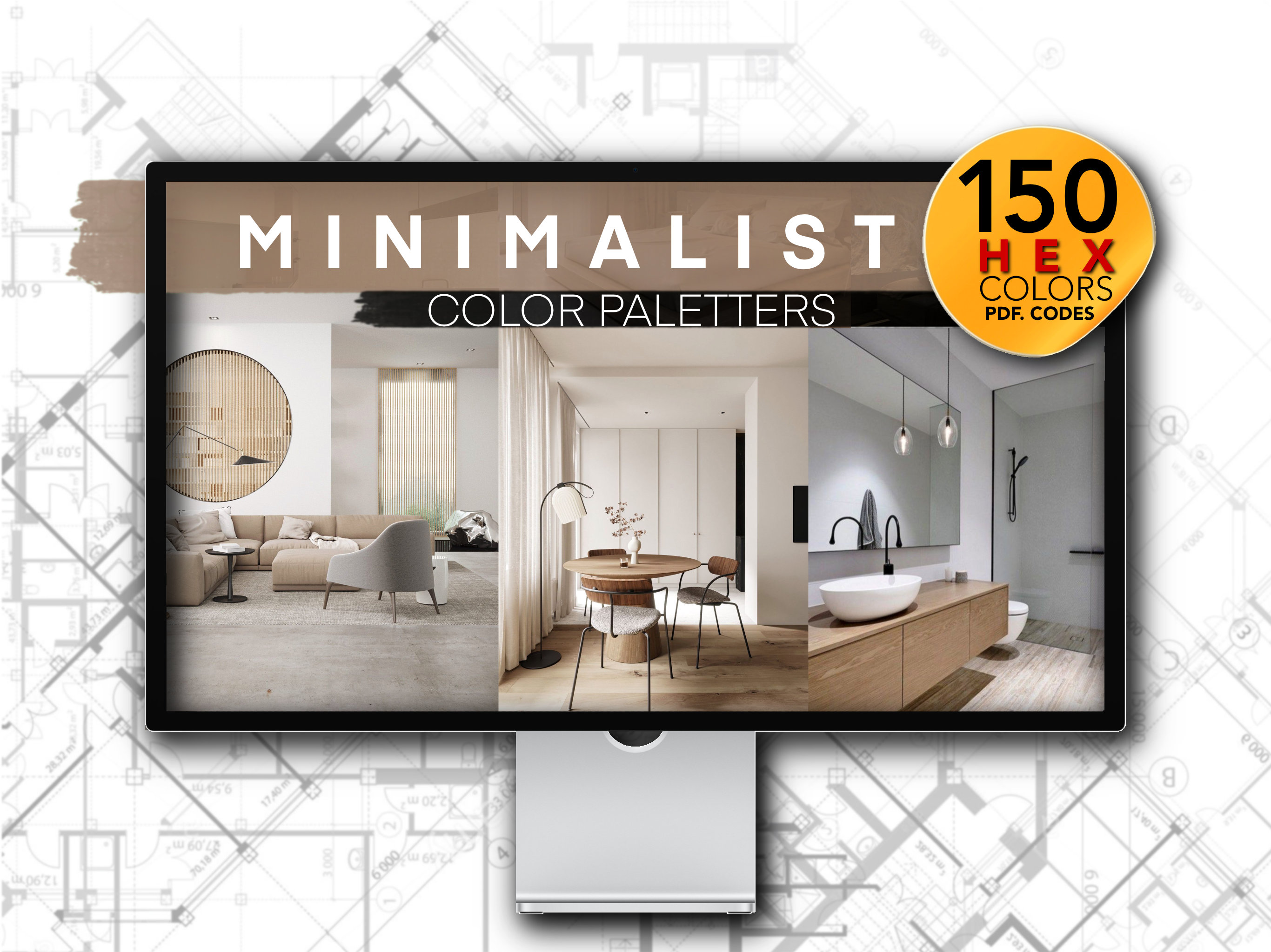 Color Palette HEX Codes 150 Colors - Minimalist Collection, HEX Codes ...