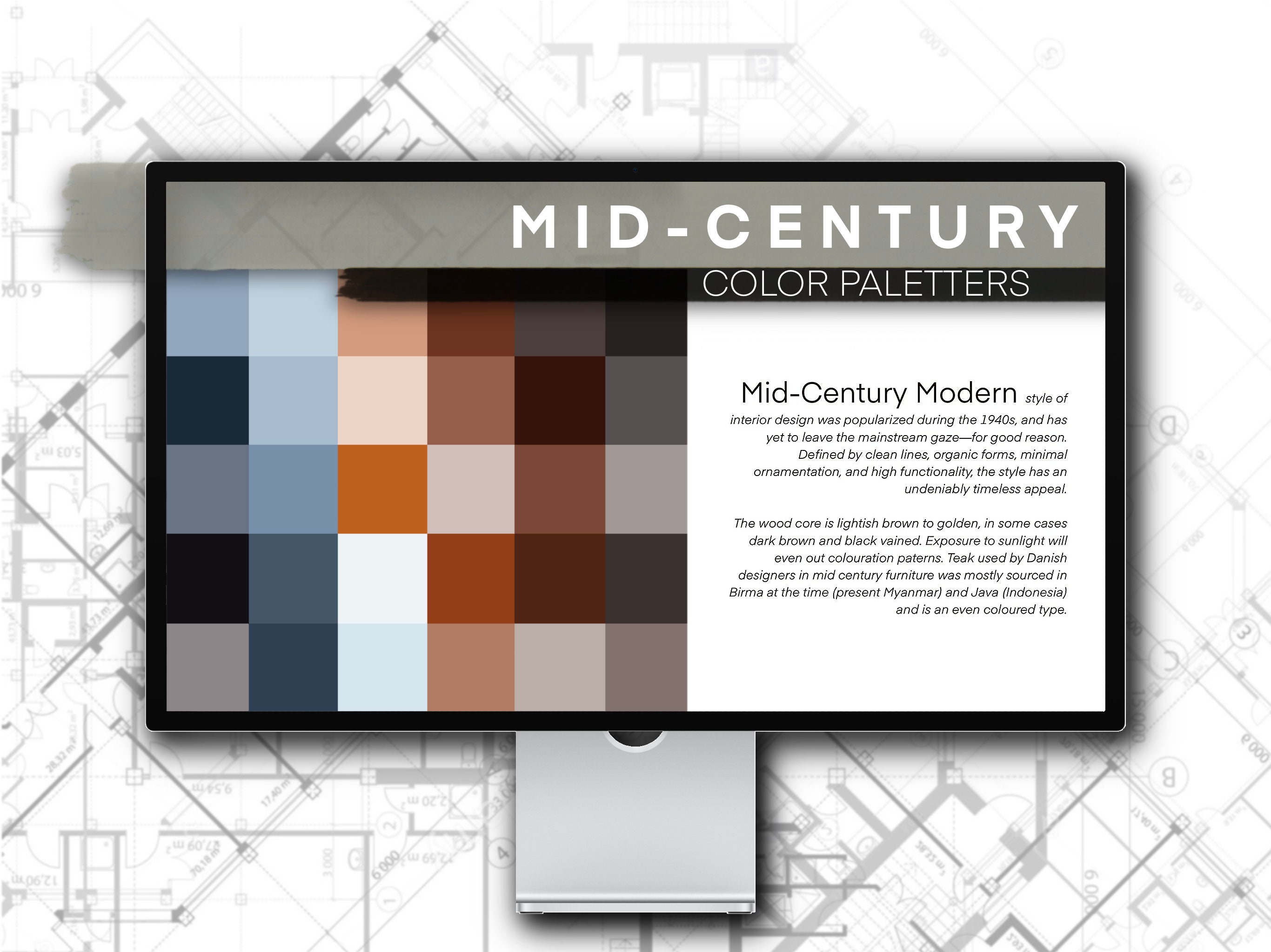 Color Palette HEX Codes 150 Colors - Mid-century Collection, HEX Codes ...